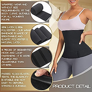 Waist Trainer for Women | Quick Snatch Me Up Bandage Wrap Lumbar Waist Support Belt - Adjustable Comfortable Lower Back Pain Relief Tight - Fitting Waist Waistband | Bonus Gift Breast Lift Tape Black