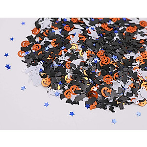 Ucity Halloween Party Confetti Glitter Pumpkins Bats Witches Ghost Star Metallic Sequins Table Scatter for Halloween Table Decorations