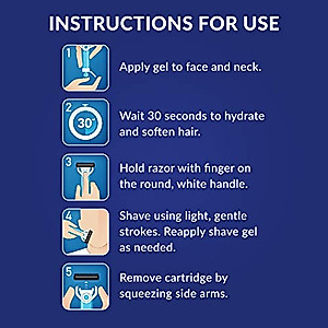 Gillette TREO Razor, Designed For Caregivers To Shave Someone Else, 15 Disposable Razors With Built-in Shave Gel