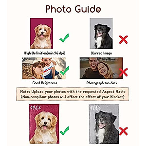 Zookao Custom Blankets with Photos and Text, Personalized Picture Blankets and Throws Memorial Blanket for Adults Couple Pets, Personalized Gifts for Birthday Anniversary Valentine's Day - 40"x50"