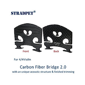 STRADPET Carbon Fiber Bridge 2.0 with an unique acoustic structure & finished trimming for 4/4 violin