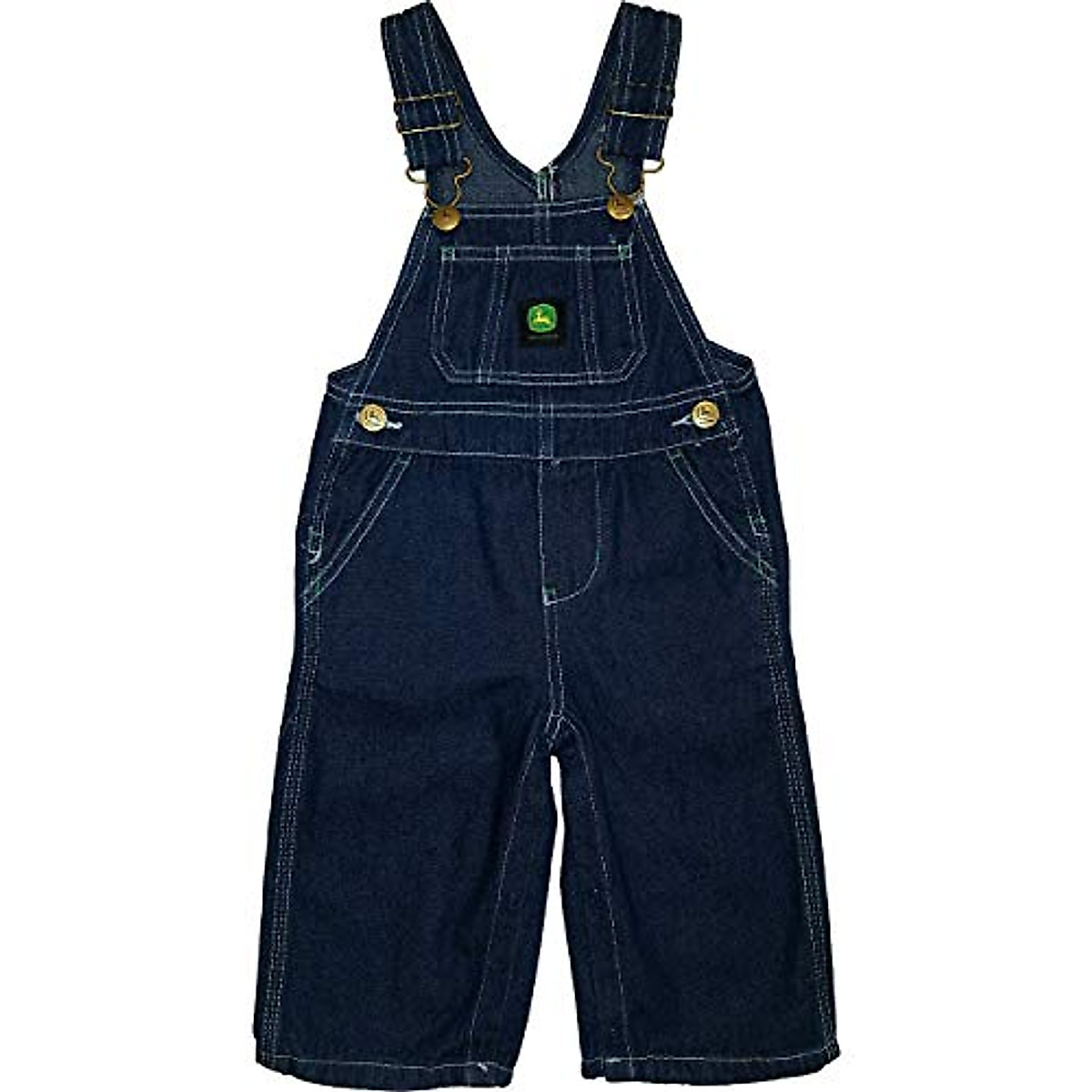 John Deere baby boys Newborn Denim Overall Bib, Denim, 12 18 US