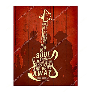 Doobie Brothers "Give Me the Beat Boys" Lyric Art Print - 8x10 Unframed Guitar Rock Poster for Home, Office, Bar, Man Cave and Studio Decor. Great Gift for Dobie Gray Fans.