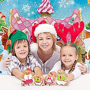 Funnytree 82" x 59" Gingerbread House Backdrop for Photography Pictures Winter Merry Christmas Xmas Land Cookies Exchange Candyland Baby Shower Birthday Party Supplies Decorations Banner Background