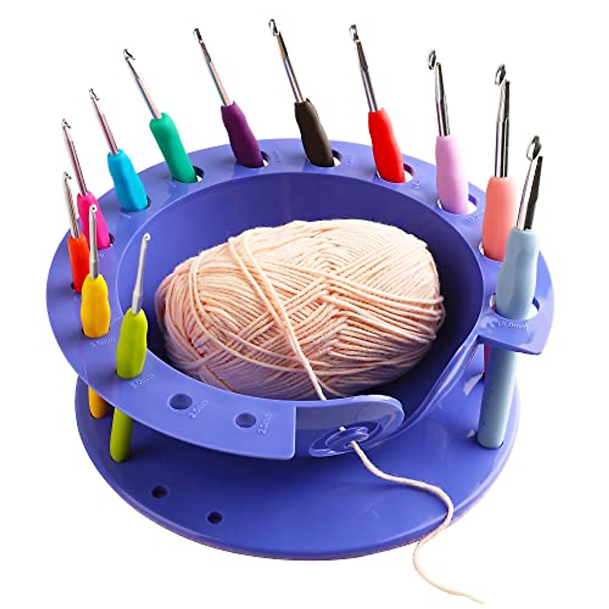 KOKNIT Yarn Bowl - PlasticYarn Bowls for Crocheting with Holes, Preventing Slipping and Tangles, Knitting Bowl Mothers Day Gift for Knitting Lovers