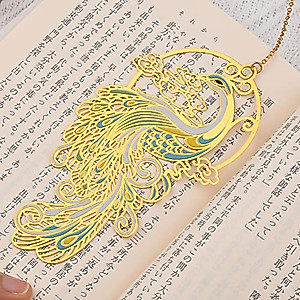 YotoTable Bookmark with Chain 2022 Gift for Women Men Her Him Boy Girl Kid Book Lover (Peacock)