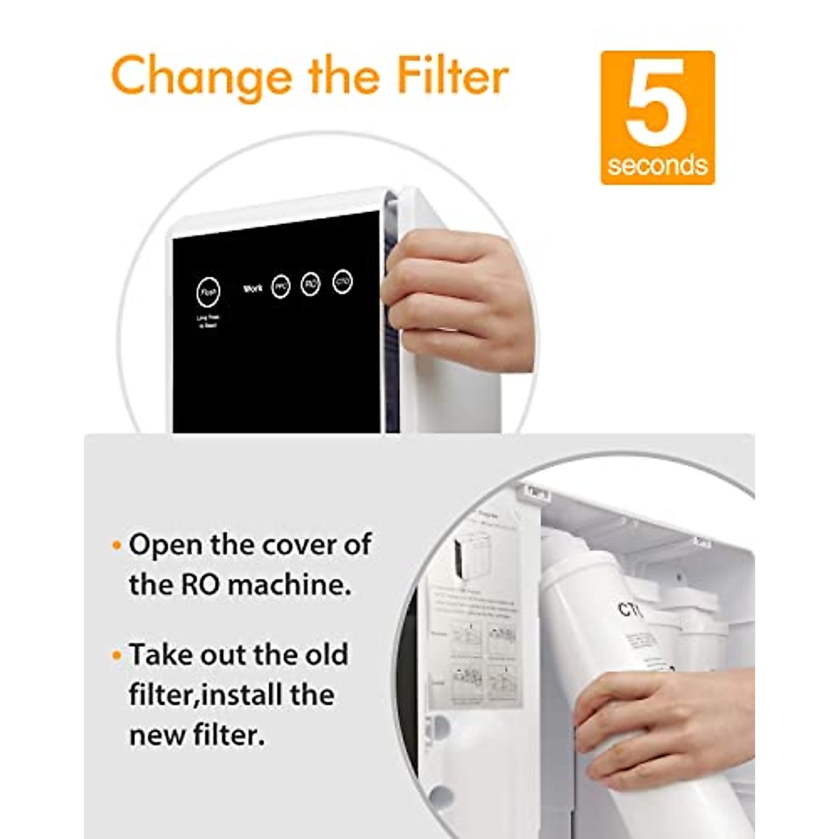 CTO Replacement Filter for Deepuro RO System WS4A/WS6A/WS4B/WS6B