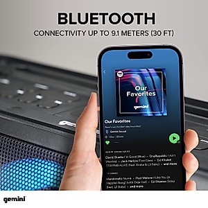 Gemini Sound GSYS-2400 Compact Home Stereo System | 2000W Peak Power | Bluetooth, USB & Analog and Digital Inputs | Multi-Color LED Party Lighting | Ideal for Parties, Karaoke & Home Theater
