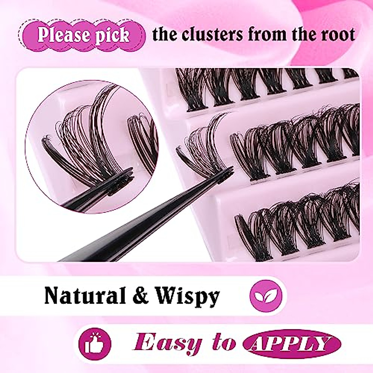 Lash Clusters 200 Pcs DIY Individual Lashes 9-16mm Natural Look Eyelash Extensions D Curl Wispy Individual Cluster Lashes DIY at Home Lash Extension Fluffy Eyelash Clusters by ALPHONSE(40D)