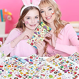 Easter Puffy Stickers for Kids, 180Pcs Cute Easter 3D Stickers for Scrapbooking DIY Phone Diary, Including Rabbit, Egg, Carrots, Chicke and More