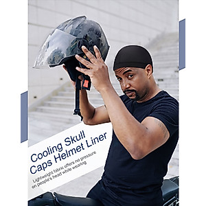 9 Pcs Cooling Skull Cap Camo Liner Sweat Wicking Lightweight Cycling Cap Running Head hat for Men Women(Solid Style)