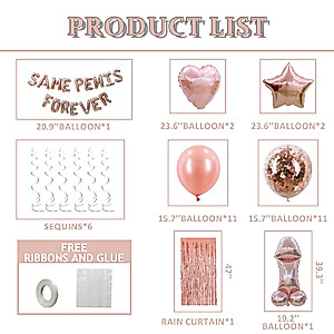 Bachelorette Party Decorations,Bride Balloons,Foil Curtains, Rose Gold Bridal Shower Party Supplies Decor-Bridal Shower,Confetti Balloons Pack Fringe Curtain(Rose gold)