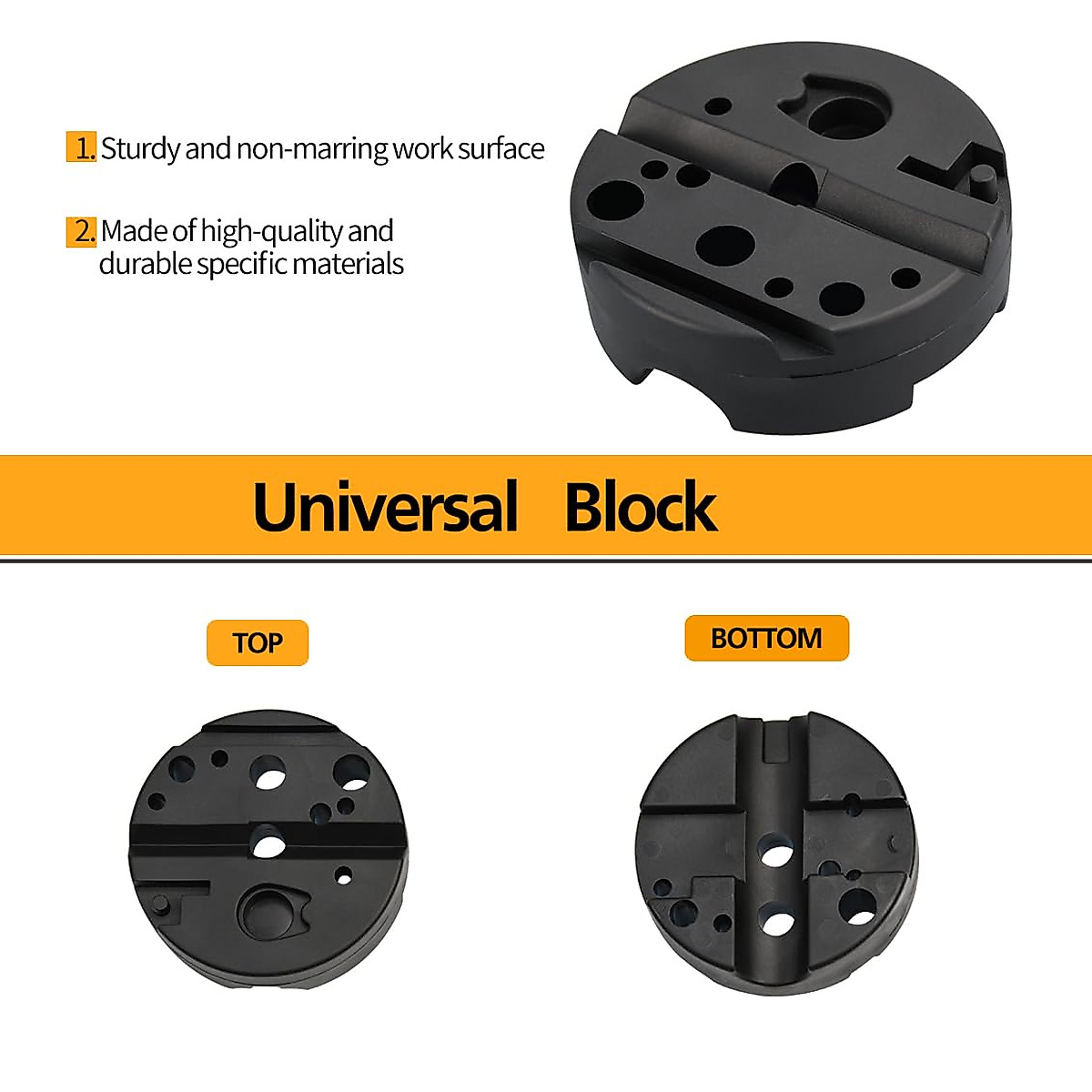 Roll Pin Punch Set, 14pcs Removing Repair Tools, including Universal Block, Pin Punches and Hammer(Pin Punches + Block)