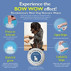 The Canine Project Best BARKIN' Wipes with Free Mesh Bag - Dog Wipes for Paws Ears and Butt - Micellar Aloe Scented Travel Friendly Puppy Wipes (12-Pack)