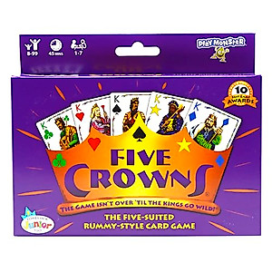 PlayMonster Five Crowns — The Game Isn't Over Until the Kings Go Wild! — 5 Suited Rummy-Style Card Game — For Ages 8+