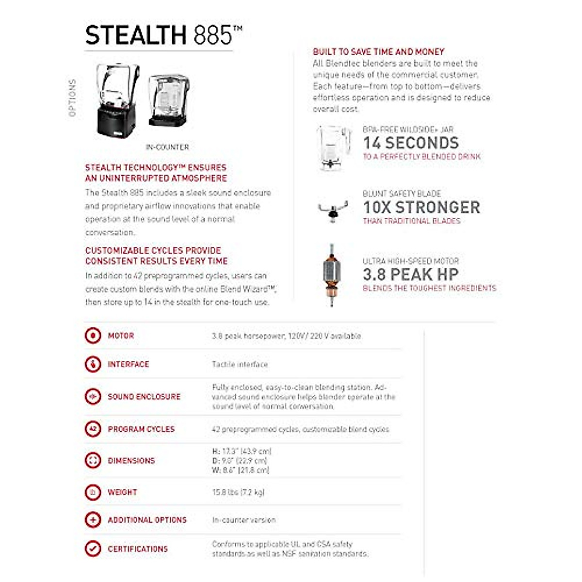 Blendtec Commercial Blender, Black (Renewed)