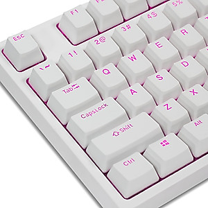 Happy Balls PBT Keycaps Backlit Cherry MX Keycap Set Doubleshot OEM Profile Key Caps for MX Switches Mechanical Keyboards (White Keyset)