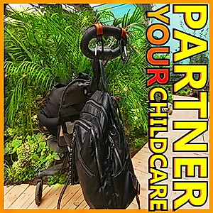 XIBAO 4PCS Stroller Hooks, Stroller Organizer Hook Clip, Convenient Stroller Accessories Mommy Bag Hooks, for Hanging Diaper Bags Purse (Black)