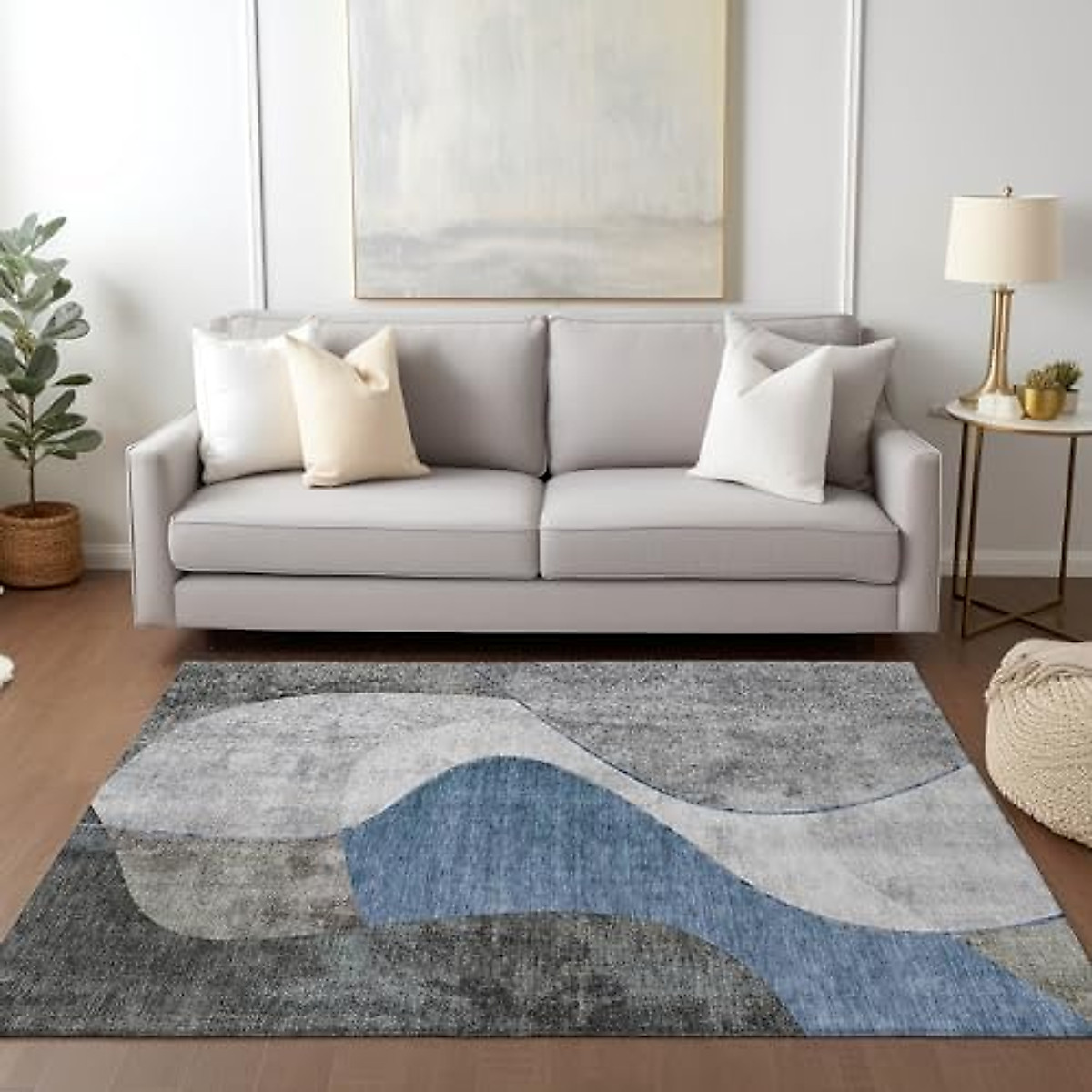 Addison Rugs Chantille ACN633 Blue 9' x 12' Indoor Outdoor Area Rug, Easy Clean, Machine Washable, Non Shedding, Bedroom, Living Room, Dining Room, Kitchen, Patio Rug