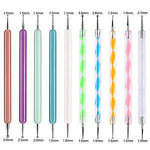 ABenkle 10Pcs Art Dotting Tools for Nail Art, Ball Tip Clay Tools Sculpting Pattern Tracing Stylus, Ball Embossing Stylu for Drawing,Painting Rocks Mandalas,Art Dot Tools