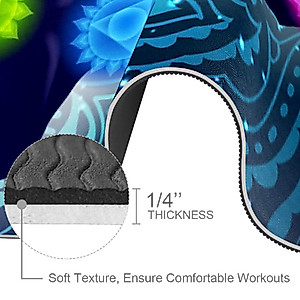 Siebzeh Fit Yoga Mat Chakra and Meditation Woman 6mm Eco Friendly Rubber Health&Fitness Slip-Resistant Mat for All Types of Exercise, Yoga, and Pilates (72" x 24" x 6mm Thick)