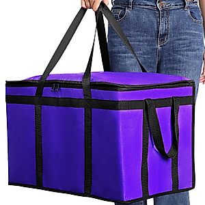 musbus 1 PACK Purple extra large XXXL Insulated Food Delivery Bag Cooler Bags Keep Food Warm Catering Therma for doordash Catering Cooler Bags Keep Food Warm Catering Therma Catering Shopper hot XXXL