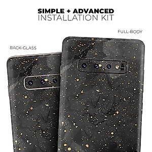 DesignSkinz Karamfila Watercolor & Gold V10 Protective Vinyl Decal Wrap Skin Cover Compatible with The Samsung Galaxy S20 (Screen Trim & Back Glass Skin)