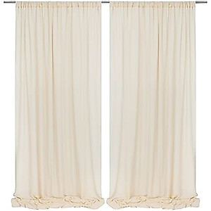 WENMER Champagne Chiffon Wedding Backdrop Curtain 60 x 120In Wedding Backdrop Arch Drapes Chiffon Background Curtains for Photography Home Wedding Stage Reception Decoration Party, 2 Panels