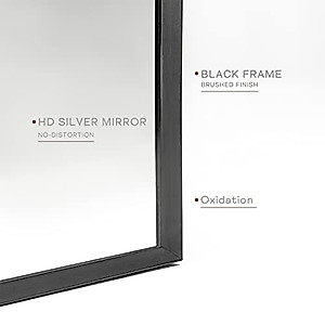 Minuover Arched Wall Mirror for Bathroom, 20"x30" Black Modern Metal Frame for Entryway Living Room Bedroom Wall Decor