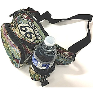 Explorer Large Polyester Waist Fanny Bag Purse Pack Men Women Girl Kids Outdoors Running Climbing Cute Fashion Waterproof Water Bottle Holder (Large/16 x 6 x 4-Inch, Route66)