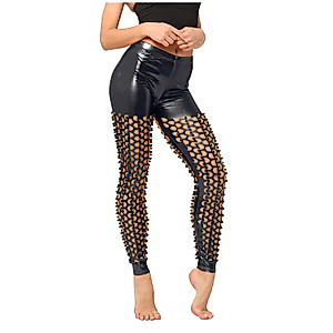 Leggings Glitter Bling Shiny Leg Sequin Women Leggings Workout High Waist Exercise Fitness Stretch Yoga Pants Black, One Size