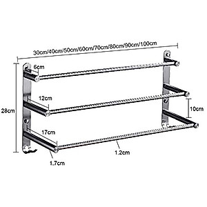 LUOFDCLDDD Towel Shelf Towel Rack Sustowel Storage Holder Smooth Rounded Corner Wall Mounted Bath Towel Rail Bar for Bathroom Kitchen/50Cm