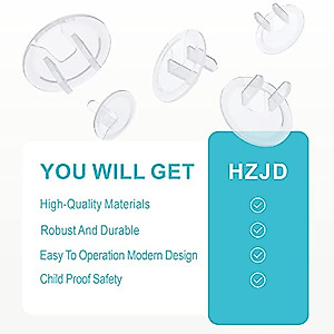 HZJD Clear Outlet Covers, Child Proof Outlet Protector, Baby Electrical Safety, Easy Install Outlet Plug Covers(30 Pack)