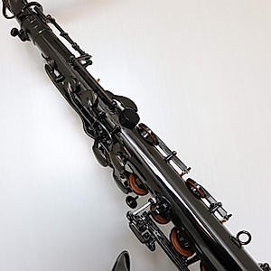 JodyBlues JTS-802 Tenor Saxophone Bb Professional Black lacquered Tenor Sax with Cleaning Cloth，Gloves, Carrying Case, Mouthpiece, Neck Straps,Reeds