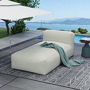 OPEAK Patio Furniture Chaise Lounge Chair Outdoor Reclining Chair Garden Pool Lounge Chairs for Outside Sunbathing Recliners Outdoor Bed Beach Chaise Lounge Chair Sunbed (Light Green, 70'' Length)