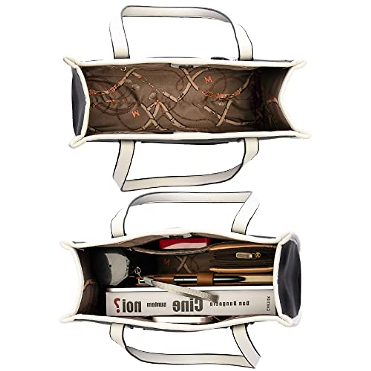 Montana West Satchel Handbags for Women Vegan Leather Two-toned Tote Purses Top-Handle Shoulder Bags AR-MWC-125BK, Black