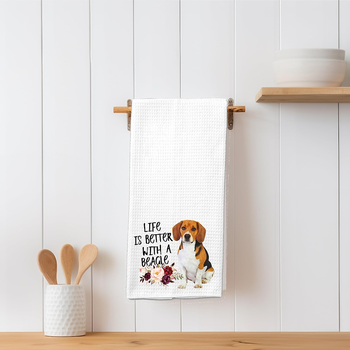 Life is Better with a Beagle Microfiber Kitchen Tea Bar Towel Gift for Animal Dog Lover