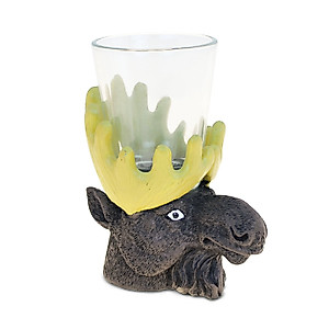 CoTa Global Moose Antler Head Tequila Cocktail Whisky Vodka Wild Animal Themed Shot Glass Home Bar Tool Party Accessory Drinkware Cute Funny Novelty Glassware Drinking Game Shooter Glasses