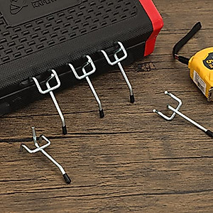 HongWay 100pcs 2 Inch Pegboard Accessories Organizer Kit, Heavy Duty Galvanized Pegboard Hooks Suitable for 1/8 and 1/4 Inch Pegboard, Metal Pegboard Hooks for Garage, Office, Kitchen, Store