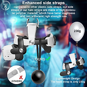 SiloKe 5-in-1 Adjustable Head Strap for Oculus/Meta Quest 2 Accessories, Replacement Elite Strap with Battery Bracket - Prolong Game Time, Advanced Support & Comfort in VR, Suitable for Adults & Kids