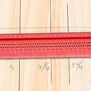 AKNgoes Woodworking Scriber T-Square Ruler 12in with Thoughtful Support Lips, Architect Ruler for Carpenter Work, Layout and Measuring Tools…