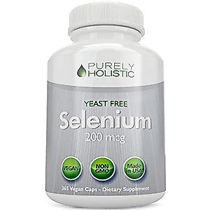 Selenium 200mcg - 365 Vegan Capsules not Tablets - Pure & Yeast Free L-Selenomethionine for Improved Absorption - Thyroid, Heart, and Immune System Support - Antioxidant Trace Mineral - Made in USA