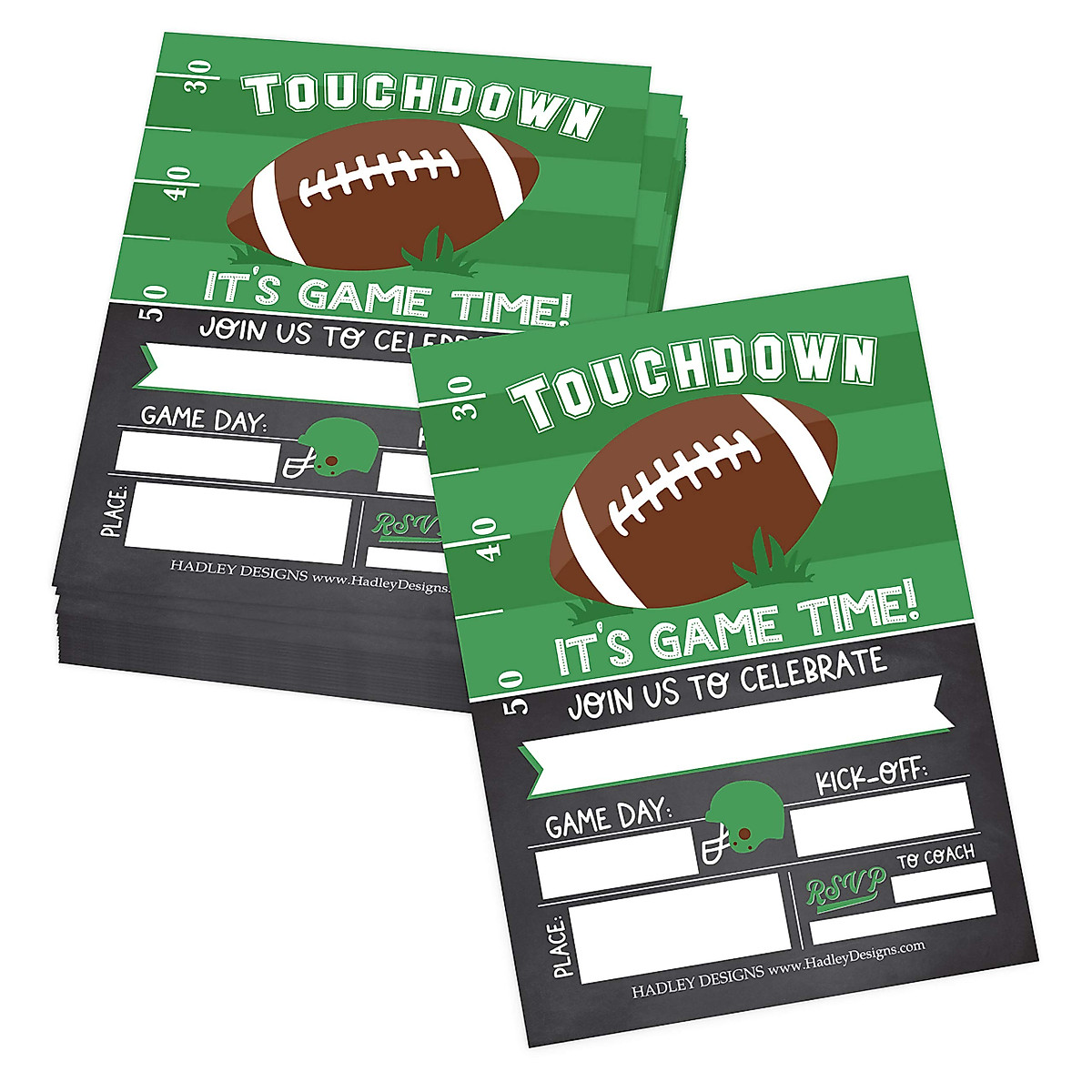 Hadley Designs 25 Football Birthday Invitations for Boys Football Party Invitations for Boys - Football Birthday Party Invitations for Boys, Party Invites Kids