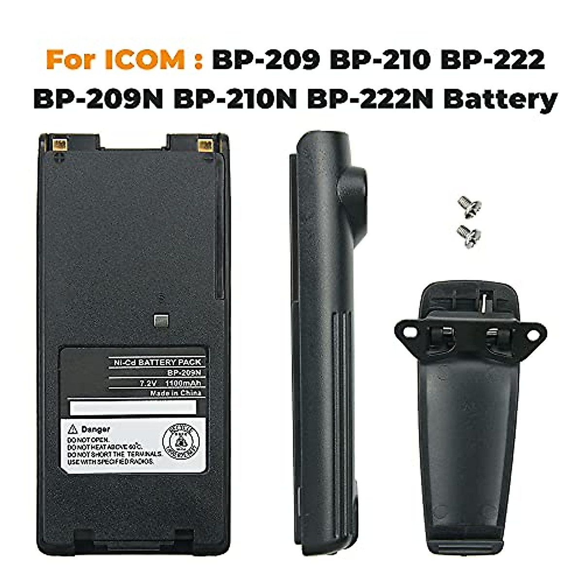 Vineyuan BP-209N NI-CD Battery Compatible for ICOM IC-A6 IC-A24 IC-V8 IC-V82 IC-U82 IC-F3GS IC-F4GS IC-F30GT IC-F12 IC-F21 IC-F22 BP-210 BP-222 BP-209N BP-210N BP-222N