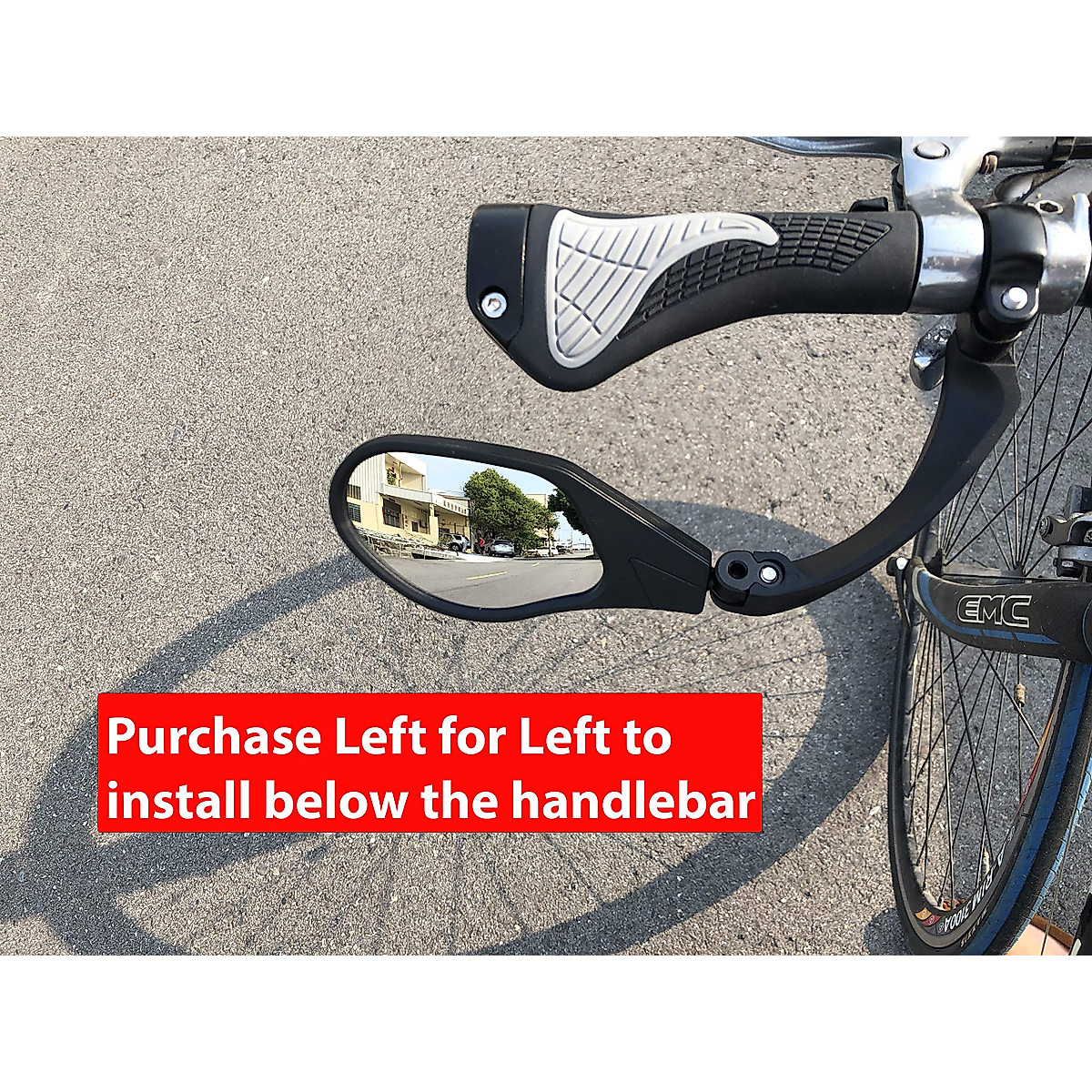 Hafny New Handlebar Bike Mirror, HD,Blast-Resistant, Glass Lens, HF-MR088LS (Left) (HF-M903LS-FR01 (Handlebar Fitting Left Side, Silver Glass))
