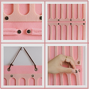 Hair Bows Holder Hair Clips Storage Hanger Hair Bows Organizer Baby Hair Accessory Storage Display Sturdy Rope Wall Hanging for Girl Room, Baby Nursery Decors 16 Ribbons