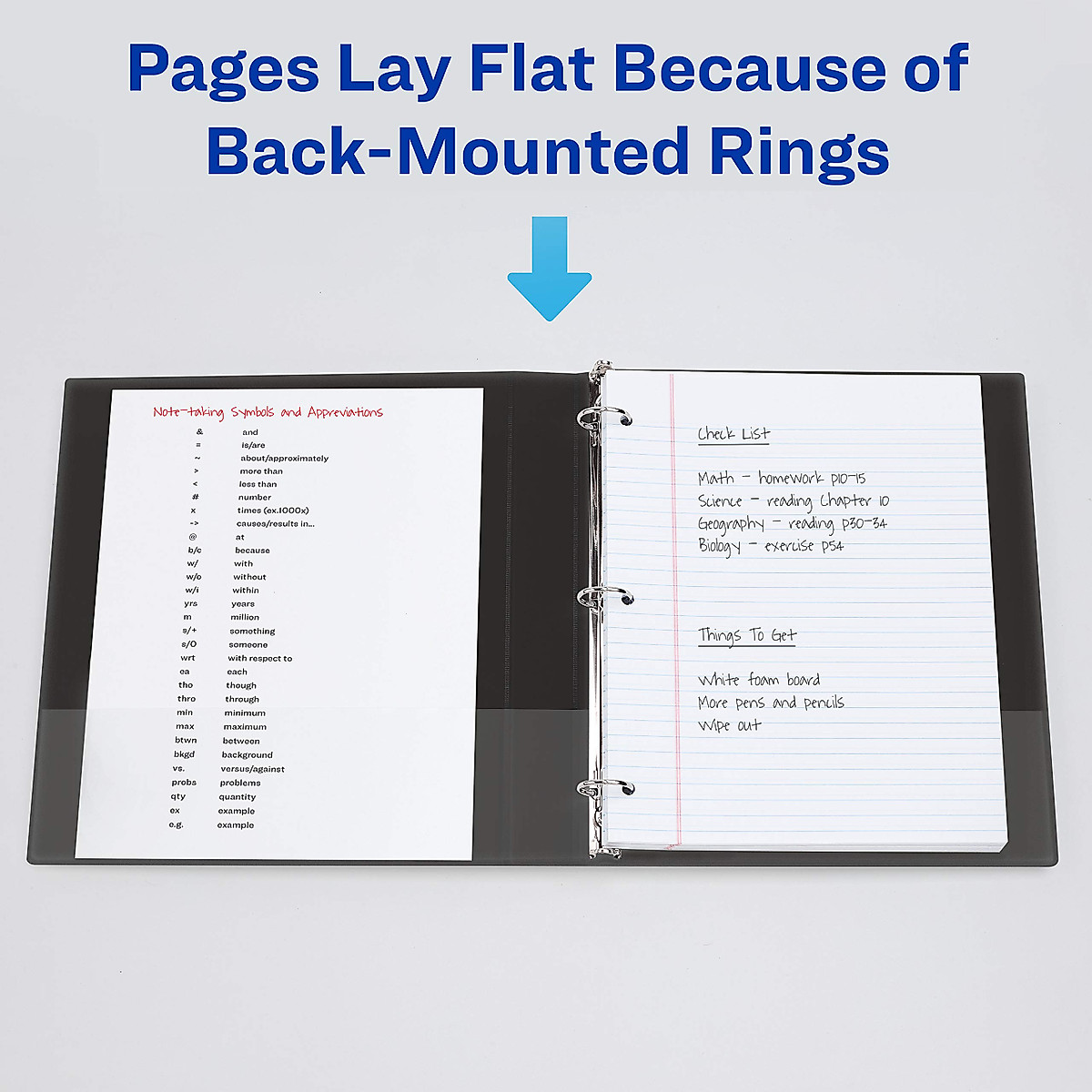 Avery Heavy-Duty View 3 Ring Binder, 3" One Touch Slant Rings, Holds 8.5" x 11" Paper, 1 Light Blue Binder (05601)