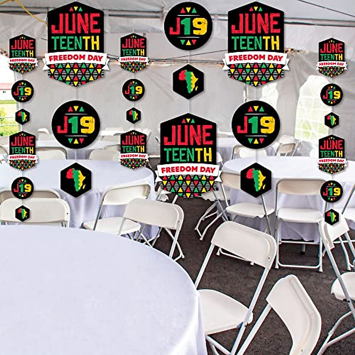 Big Dot of Happiness Happy Juneteenth - Freedom Day Party DIY Backdrop - Vertical Decorations - 30 Pieces
