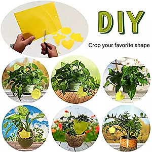 Cheechee 40-Pack Yellow Sticky Traps for Gnats, Fruit Fly Trap for Indoors/Outdoor Flying Plant Insect Killer Like Fungal Gnats, White Flies, Aphids, Leaf Miners - 6x8 in, 40pcs Twist Ties Included