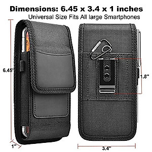 Takfox Phone Holster for Samsung Galaxy S22 Ultra S23 Plus S21 S20 S10 Note 20+,A03S A14 A53 A51 A71 A13 A02S A12 A32,G Power 2023 Nylon Cell Phone Belt Clip Holster Carrying Pouch w Card Holder,Black